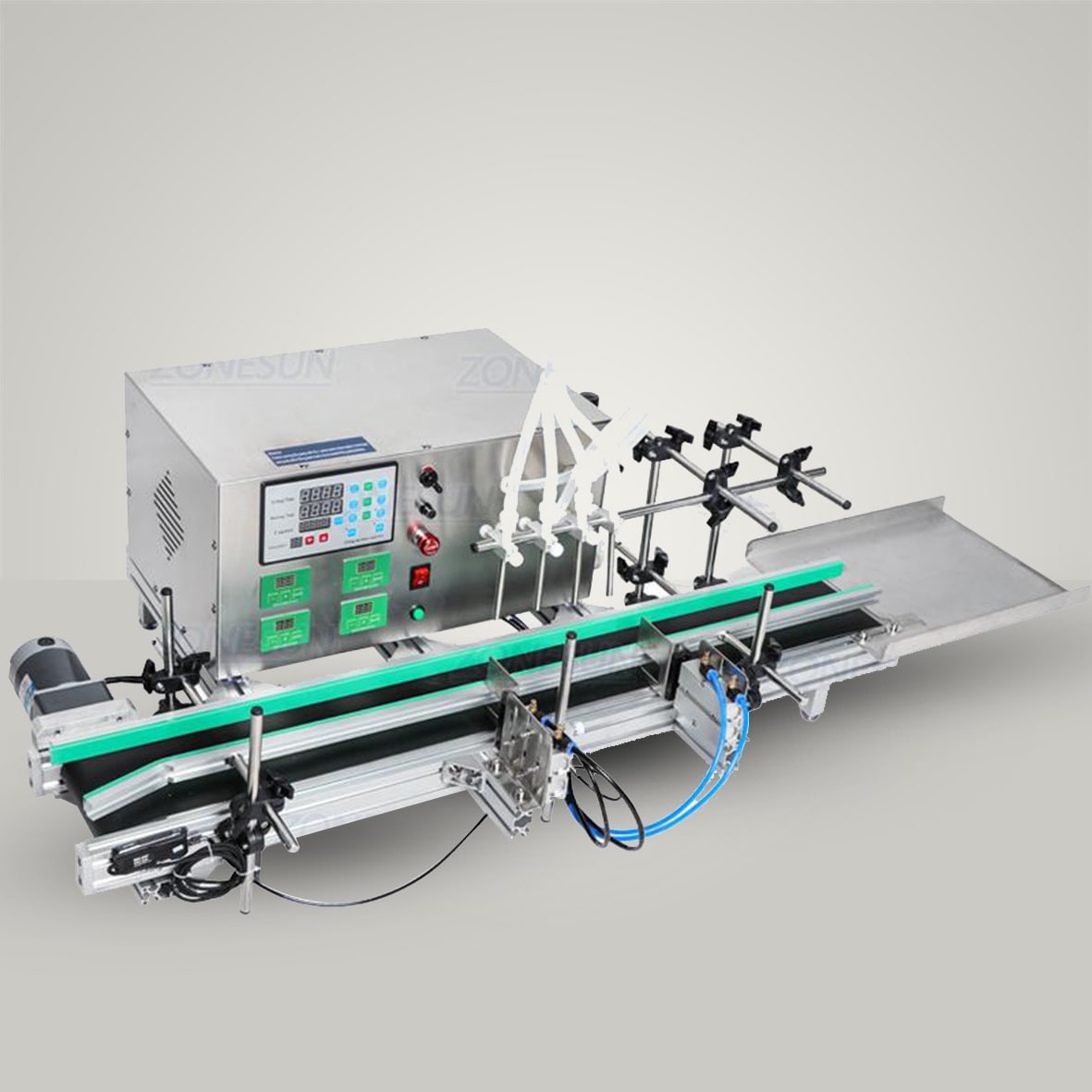 Unipack Full Automatic Desktop CNC Liquid Filling Machine With Conveyor ...